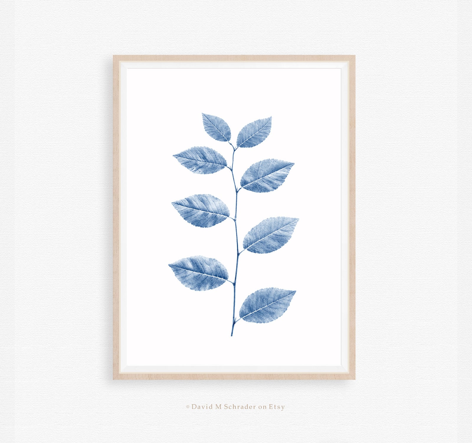 Blue Plant Print, Botanical Printable, Blue Leaves Print, Farmhouse ...