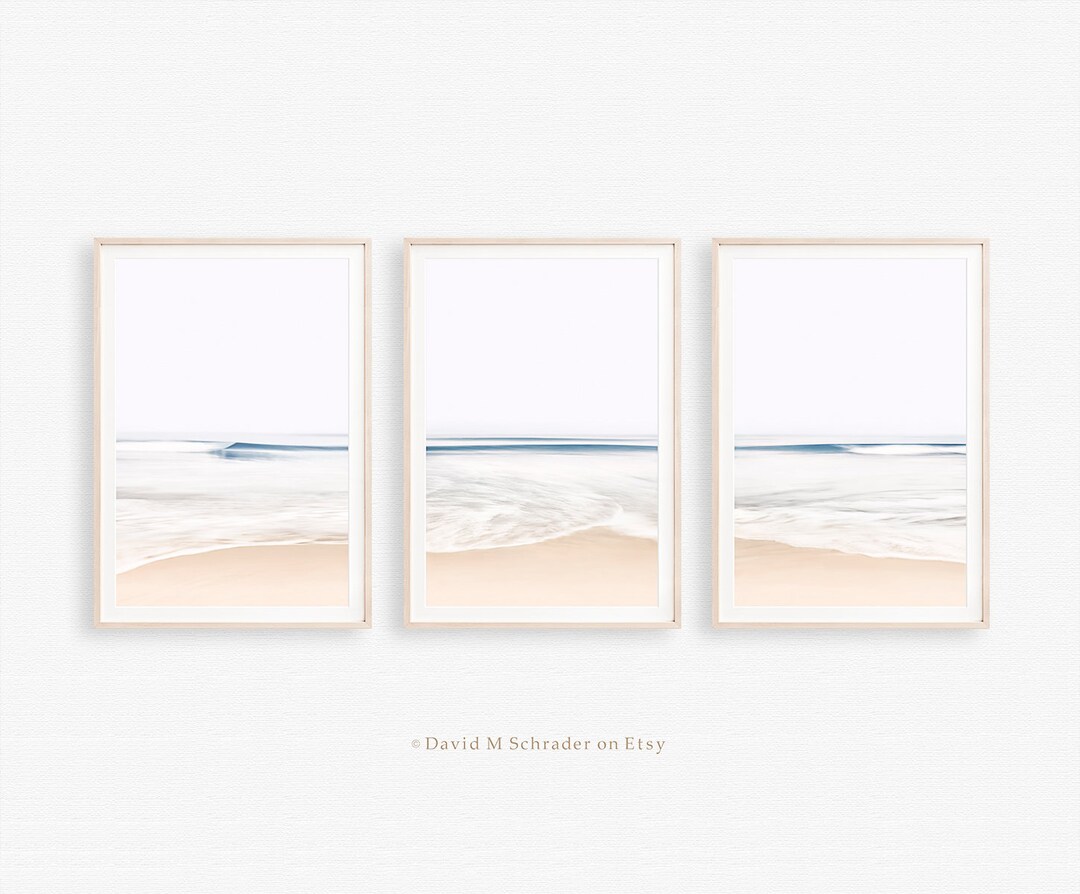 Set of 3 Ocean Waves Prints, Seascape Triptych, Minimalist Beach Art ...