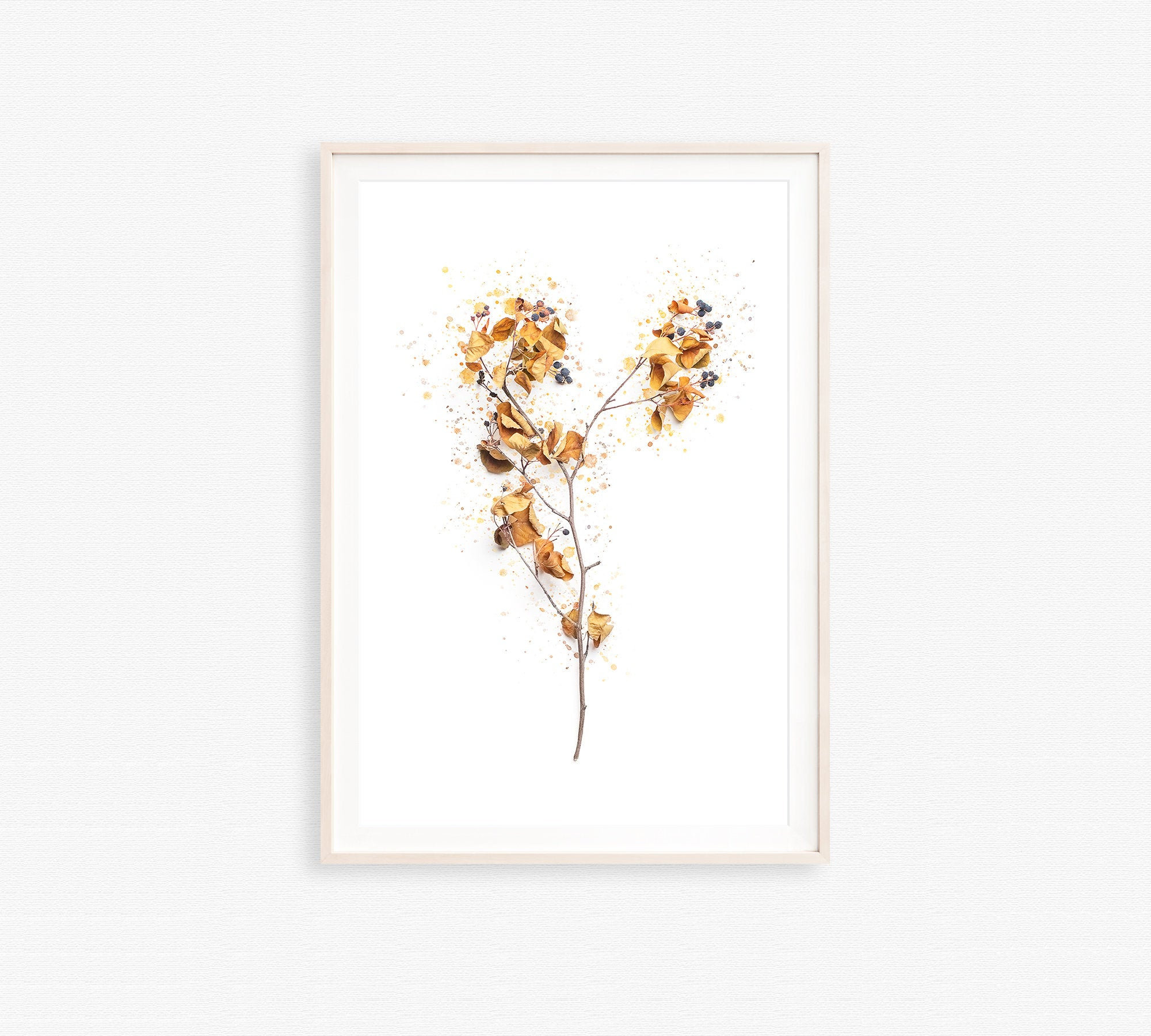 Botanical Printable Plant Watercolor Art Brown Leaf - Etsy