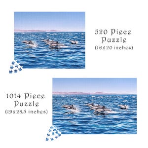 Dolphin Jigsaw Puzzle, 1014 Pieces, Ocean Wildlife Game, Adults, Kids ...