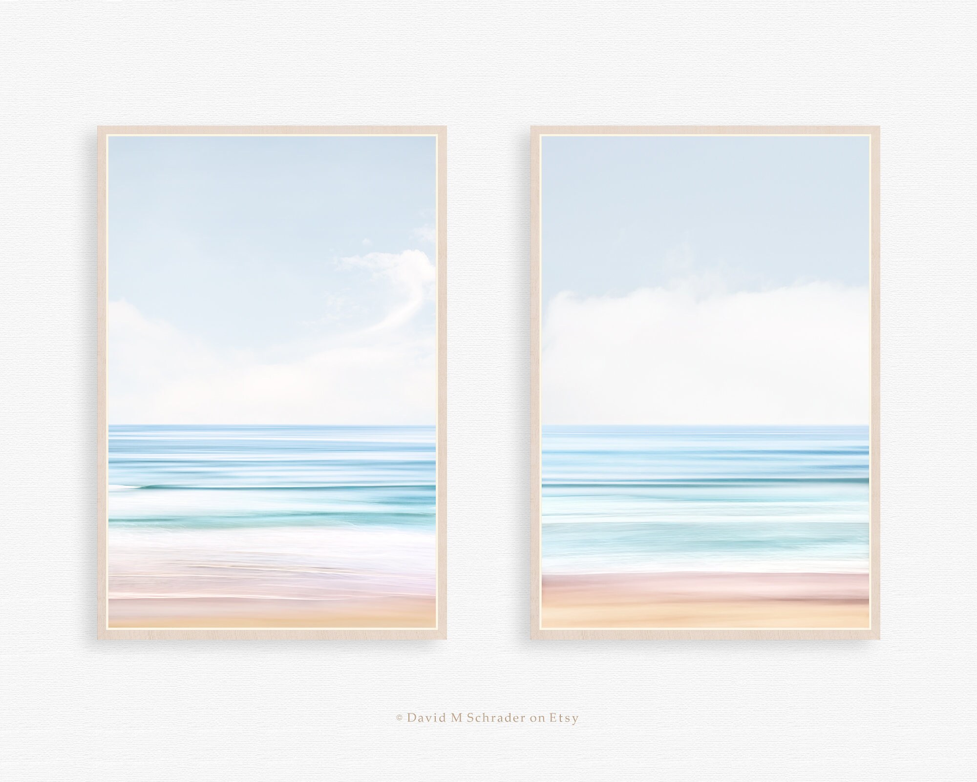 Set of 2 Wave Prints, Ocean Wave Print Set, Seascape Diptych, Abstract ...