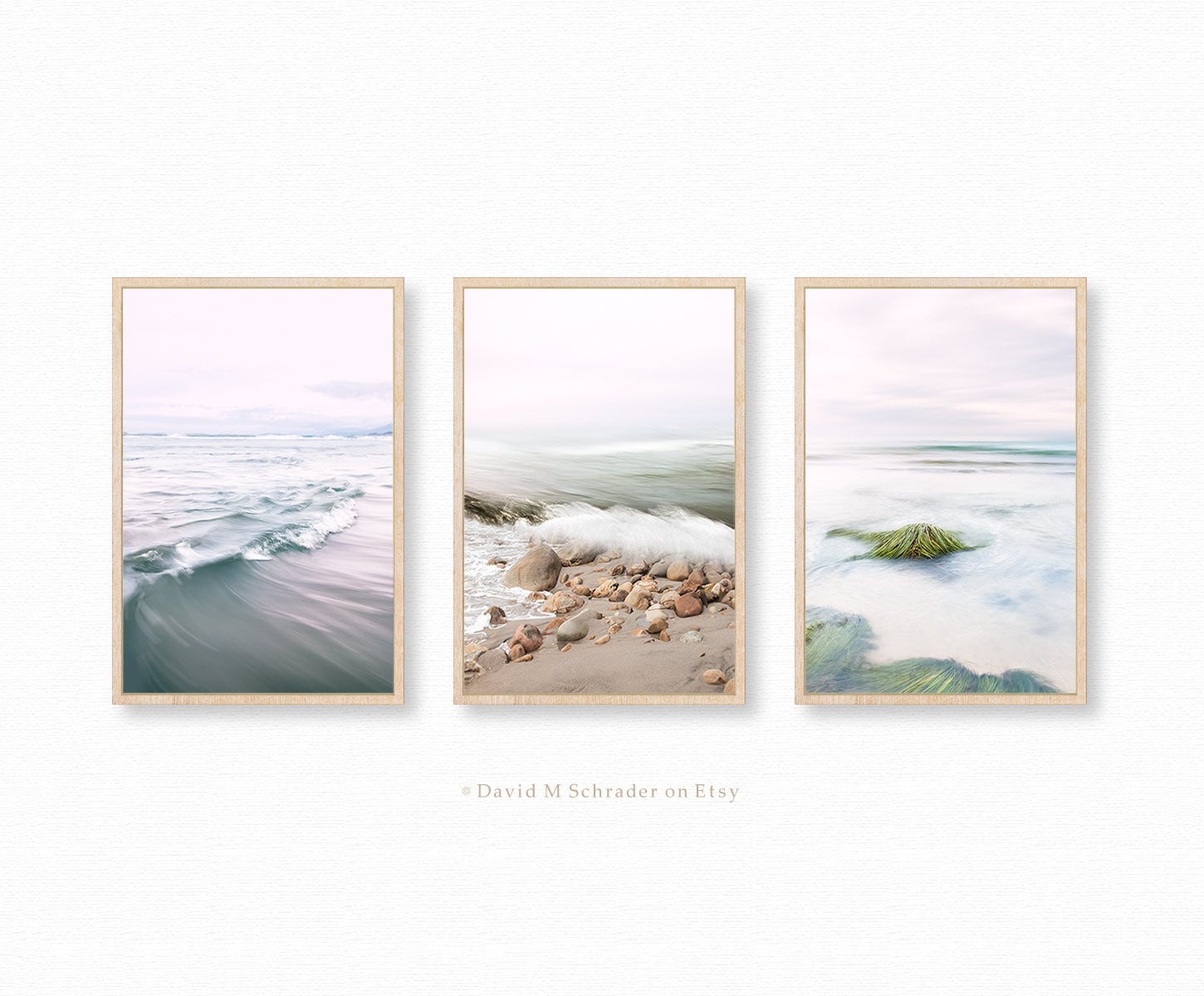 Set of 3 Seascape Prints, Ocean Triptych, Beach Print Set, Ocean ...