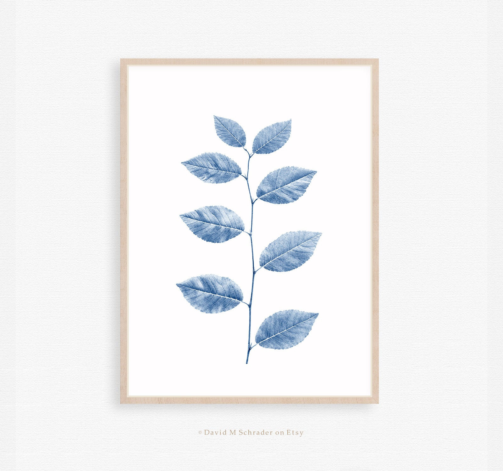 Blue Plant Print, Botanical Printable, Blue Leaves Print, Farmhouse ...