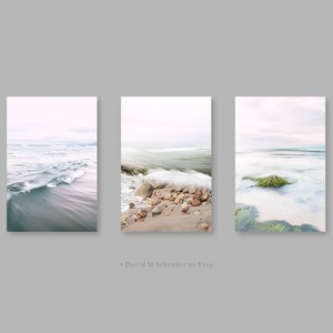 Set of 3 Seascape Prints, Ocean Triptych, Beach Print Set, Ocean ...