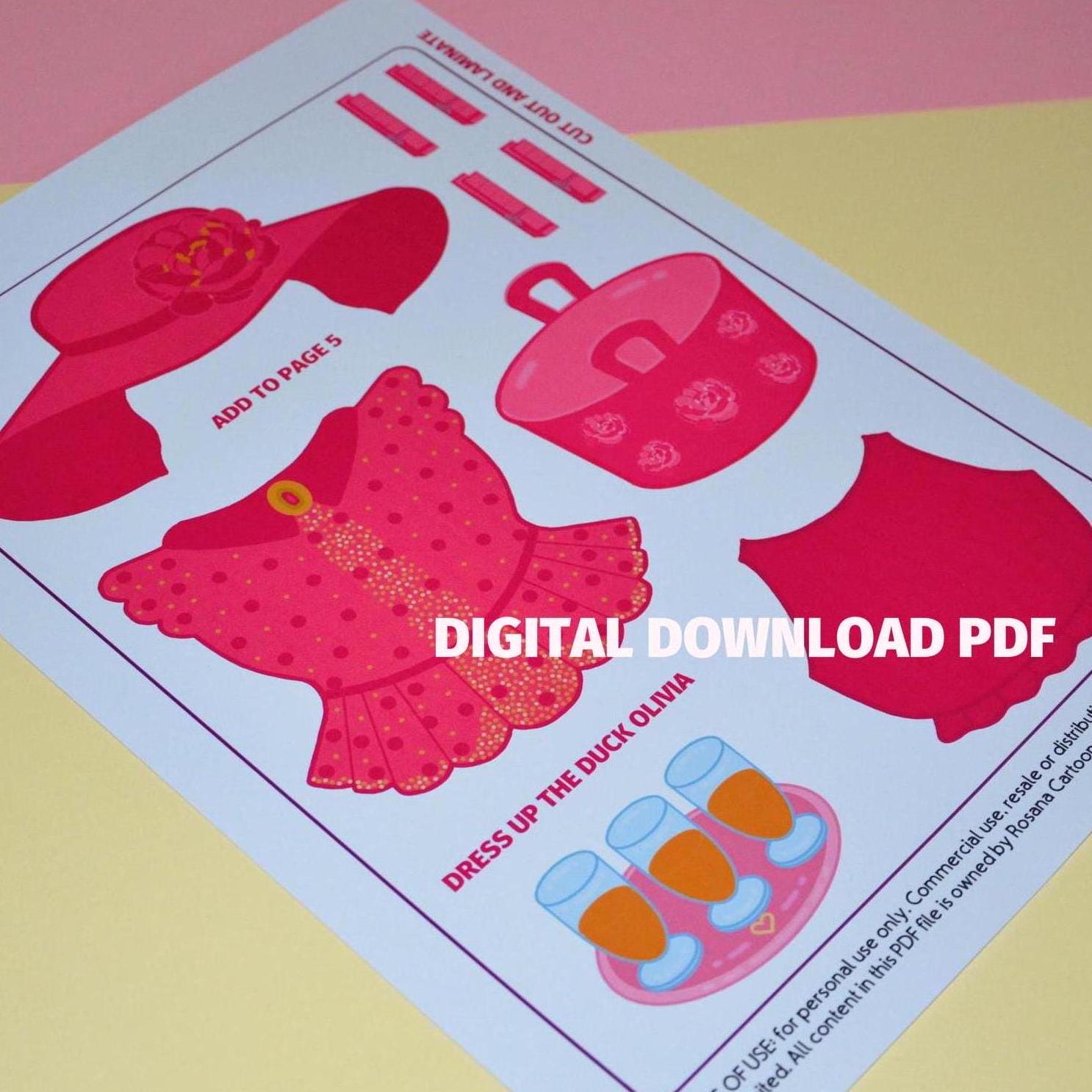 Printable DIY Project Little Miss Duck Olivia, Cute Paper Duck, Outdoor ...