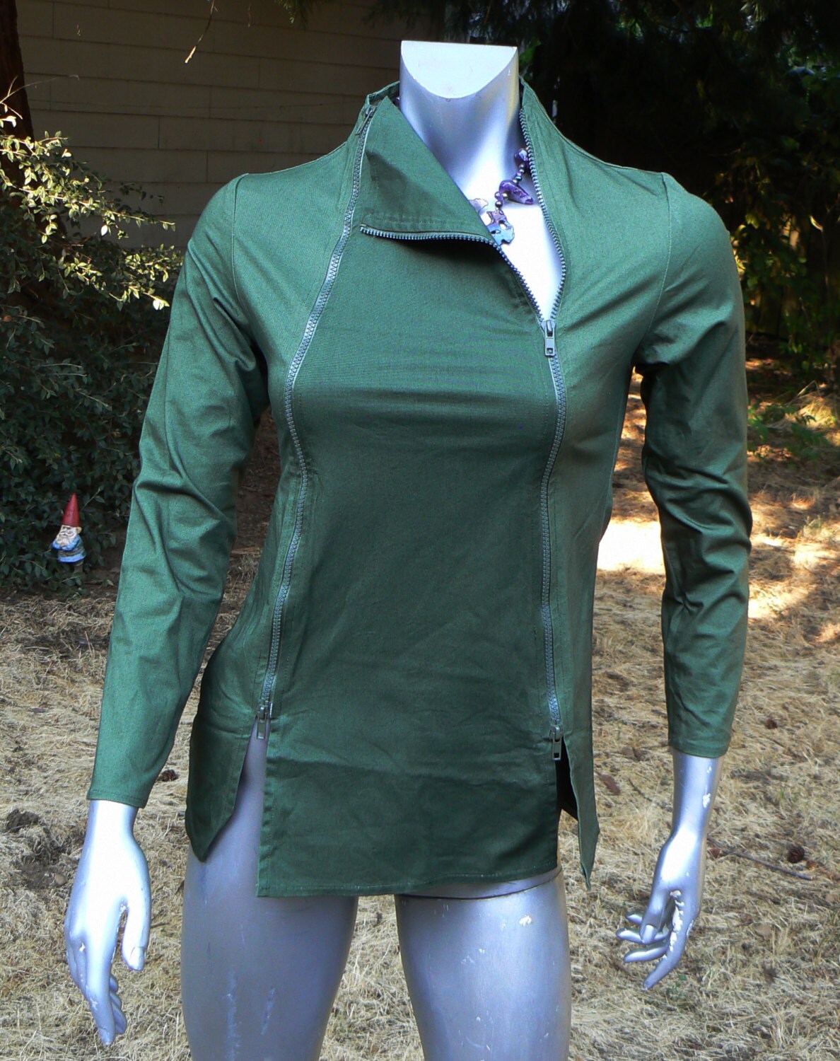 Matrix Jacket -- GREEN Fitted and Sexy in Elasticized Cotton: 4 Sizes ...