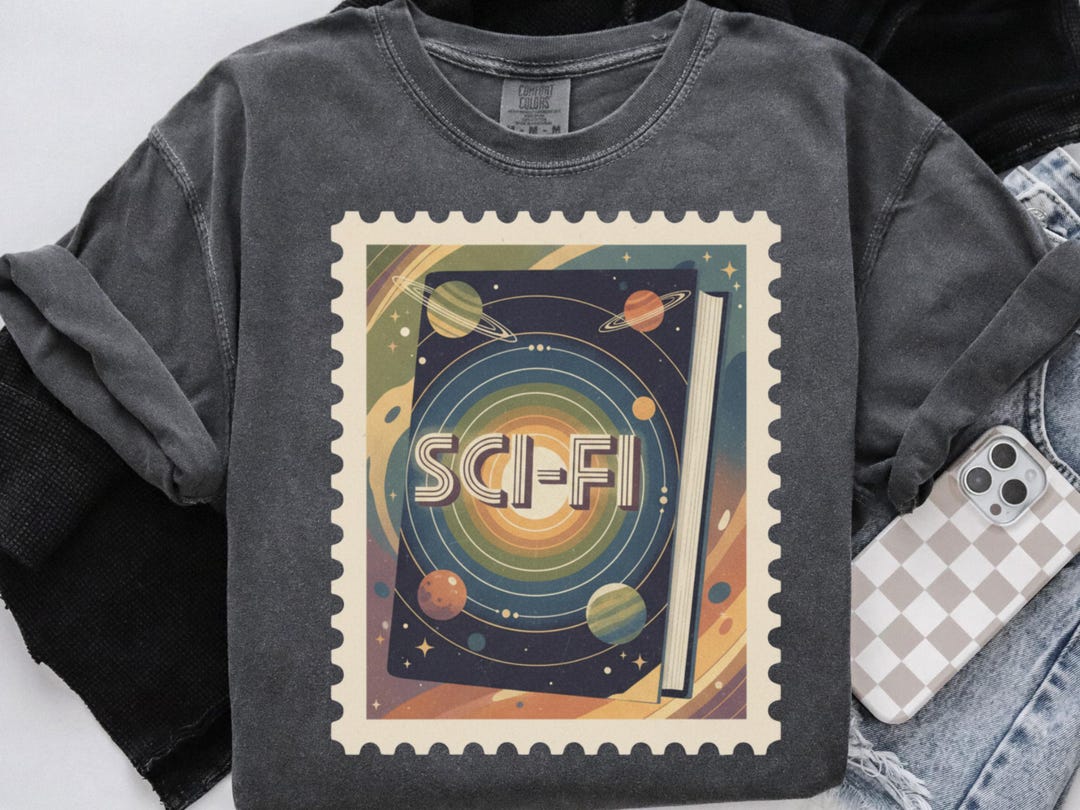 Sci-fi Book PNG, Vintage Stamp Book Art, Science Fiction Reading ...