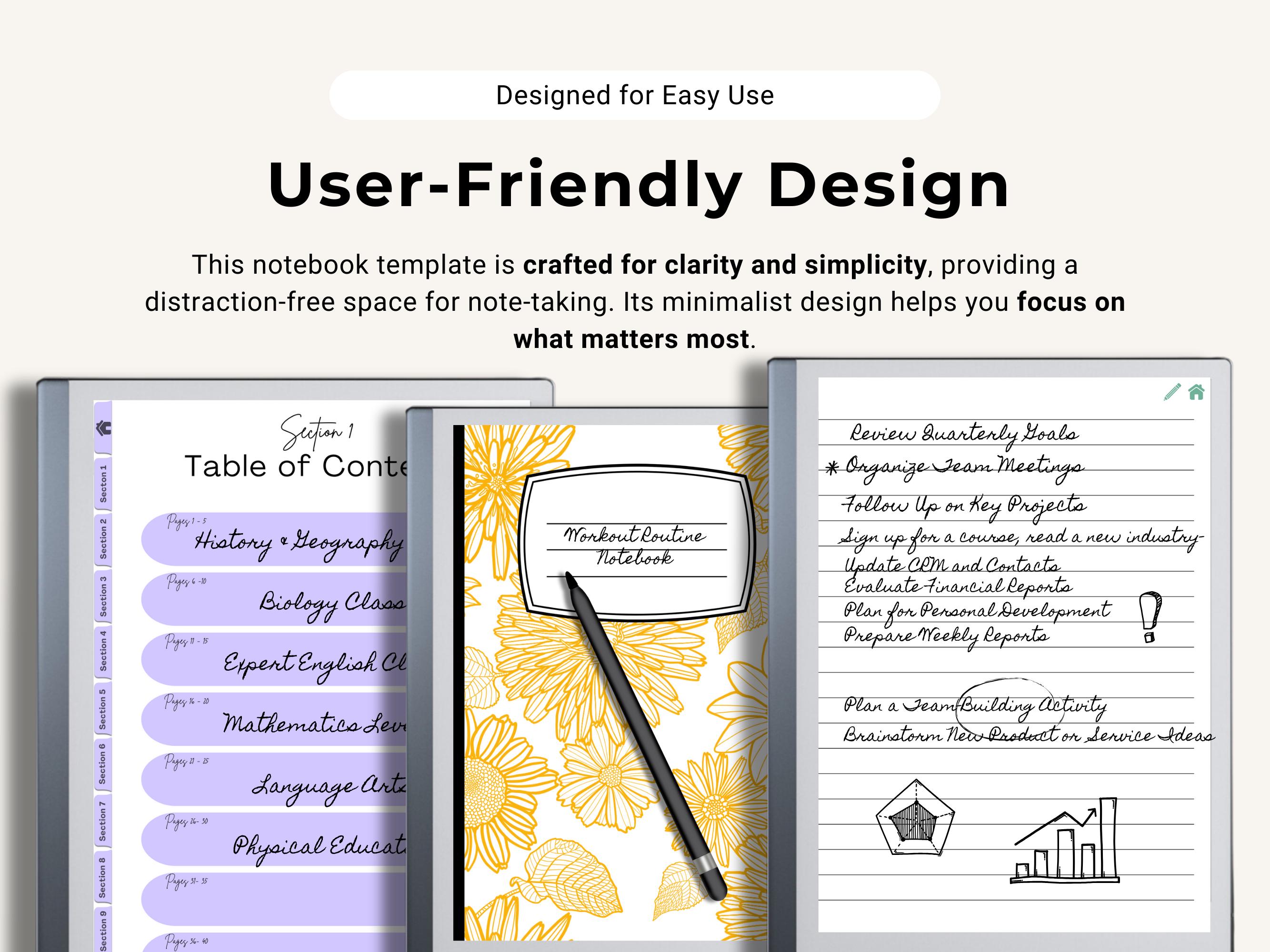 Remarkable Paper Pro Color 3 Notebooks Bundle Hyperlinked Floral Note ...