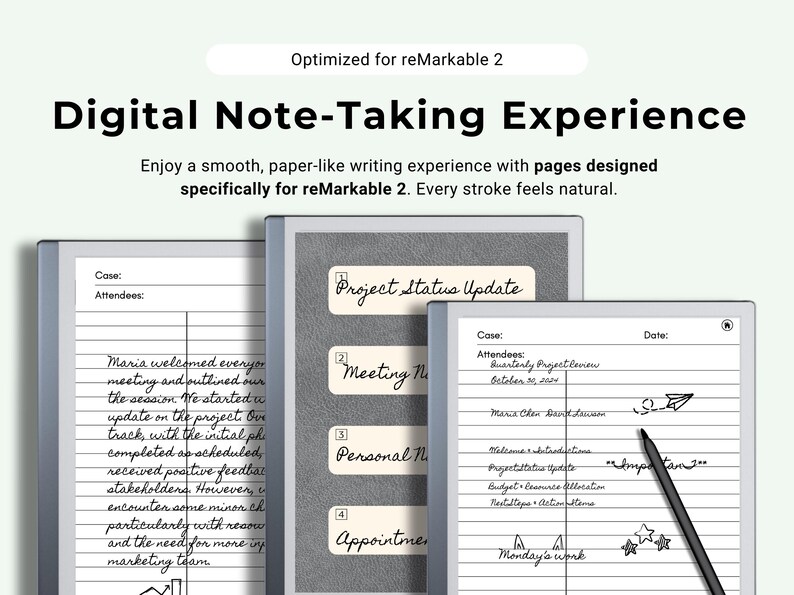 Remarkable 2 Tablet Digital Case Docket File Organizer Business ...