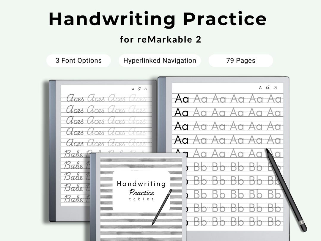 Remarkable 2 Digital Handwriting Practice Educational Workbook for ...