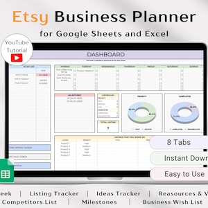 Etsy Business Planner Workflow Template Product Planner Task List Idea Organizer Resource List ...