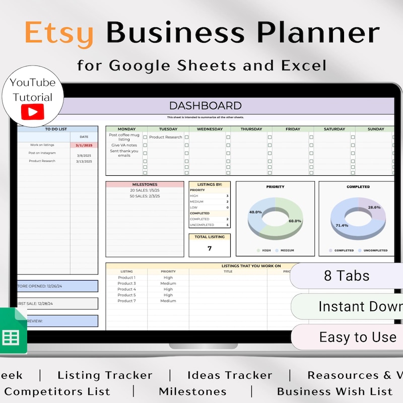 Etsy Shop Planning Excel - Etsy Australia