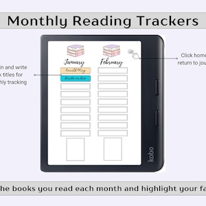 Kobo Libra Colour Reading Journal Book Review Template Bookish Tracker ...