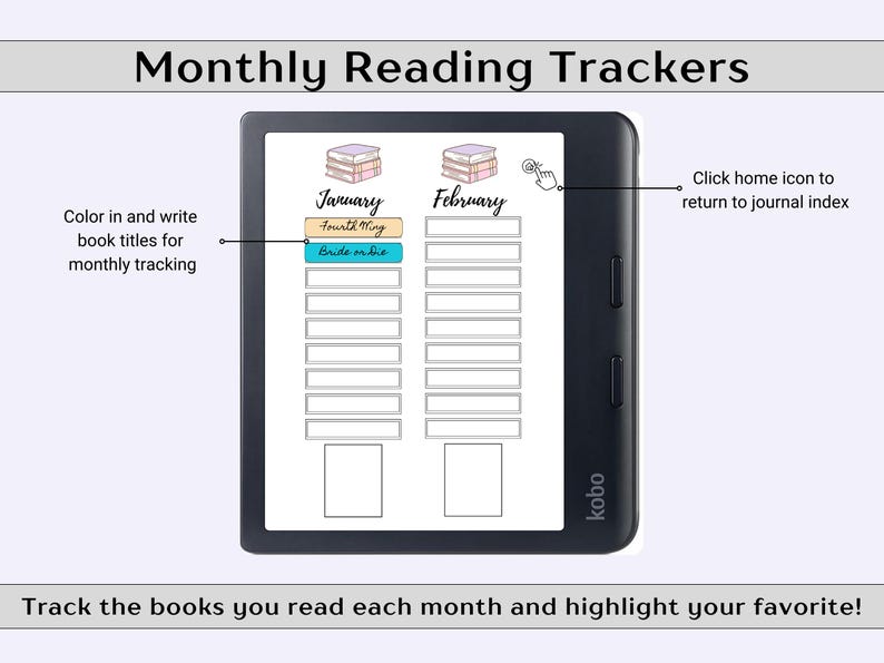 Kobo Libra Colour Reading Journal Book Review Template Bookish Tracker ...