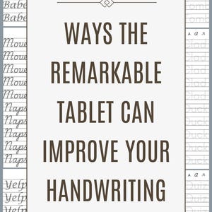 Remarkable Paper Pro Digital Handwriting Practice Educational Workbook ...