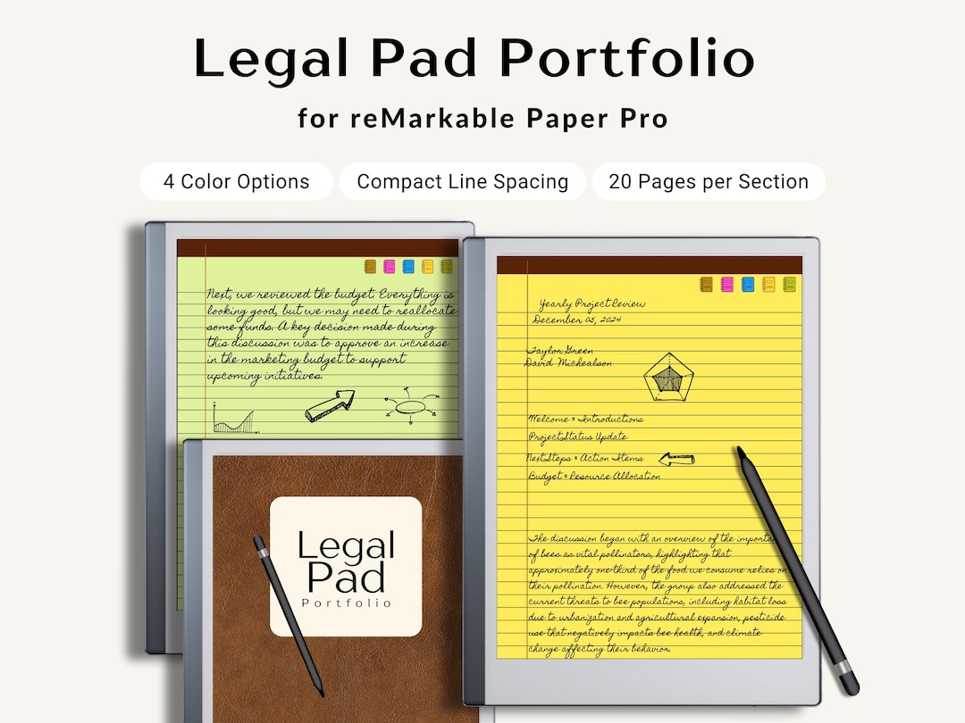 Remarkable Paper Pro Legal Pad Template Digital Multi Color Hyperlinked ...