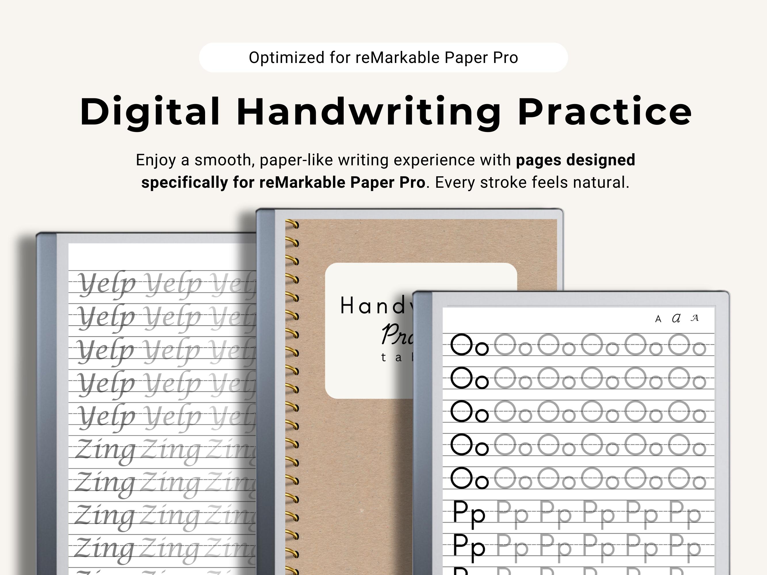 Remarkable Paper Pro Digital Handwriting Practice Educational Workbook ...