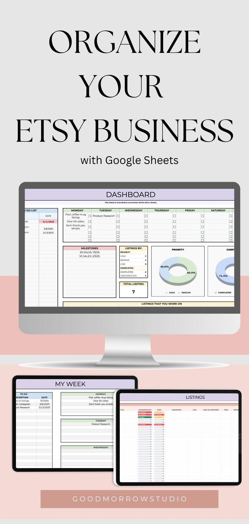 Etsy Business Planner Workflow Template Product Planner Task List Idea ...