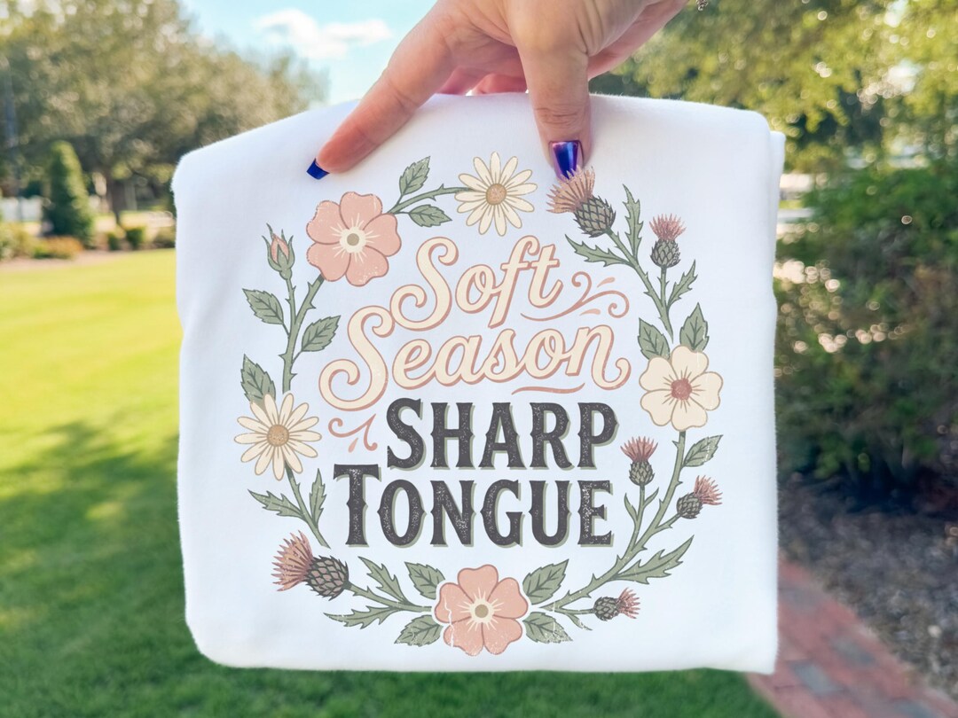 Soft Season, Sharp Tongue PNG, Retro Distressed Feminist Quote, Sassy ...