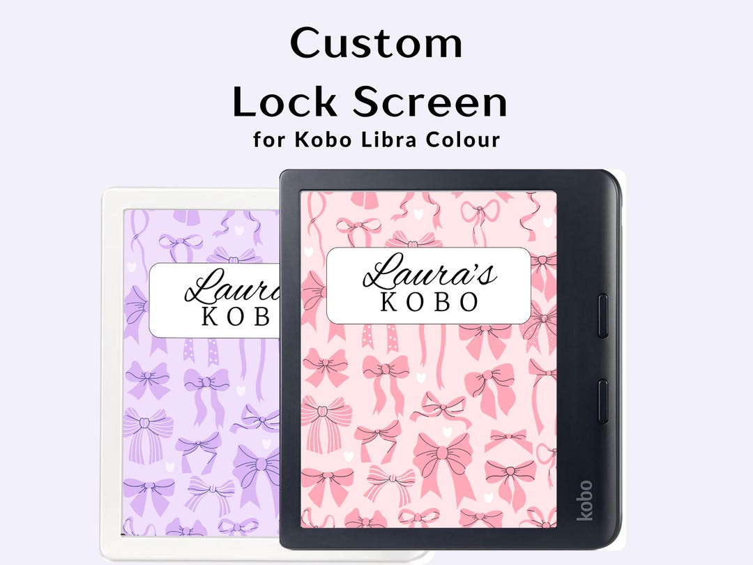 Kobo Libra Colour Custom Lock Screen Bows Wallpapers Personalized E ...