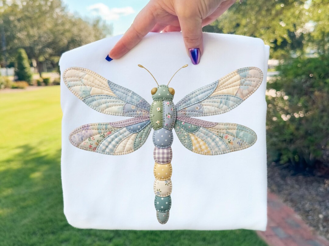 Patchwork Dragonfly PNG, Faux Quilt Dragonfly Clipart, Cottagecore ...