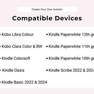 Kindle and Kobo Insert Template Bundle Case Digital Download Kindle Case Insert Pack Cover ...
