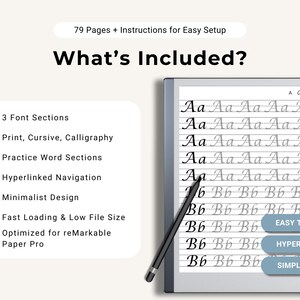 Remarkable Paper Pro Digital Handwriting Practice Educational Workbook ...