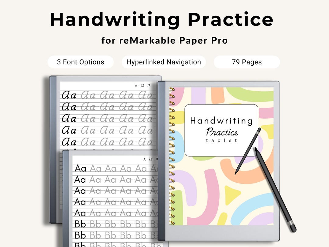 Remarkable Paper Pro Color Handwriting Practice Educational Workbook ...