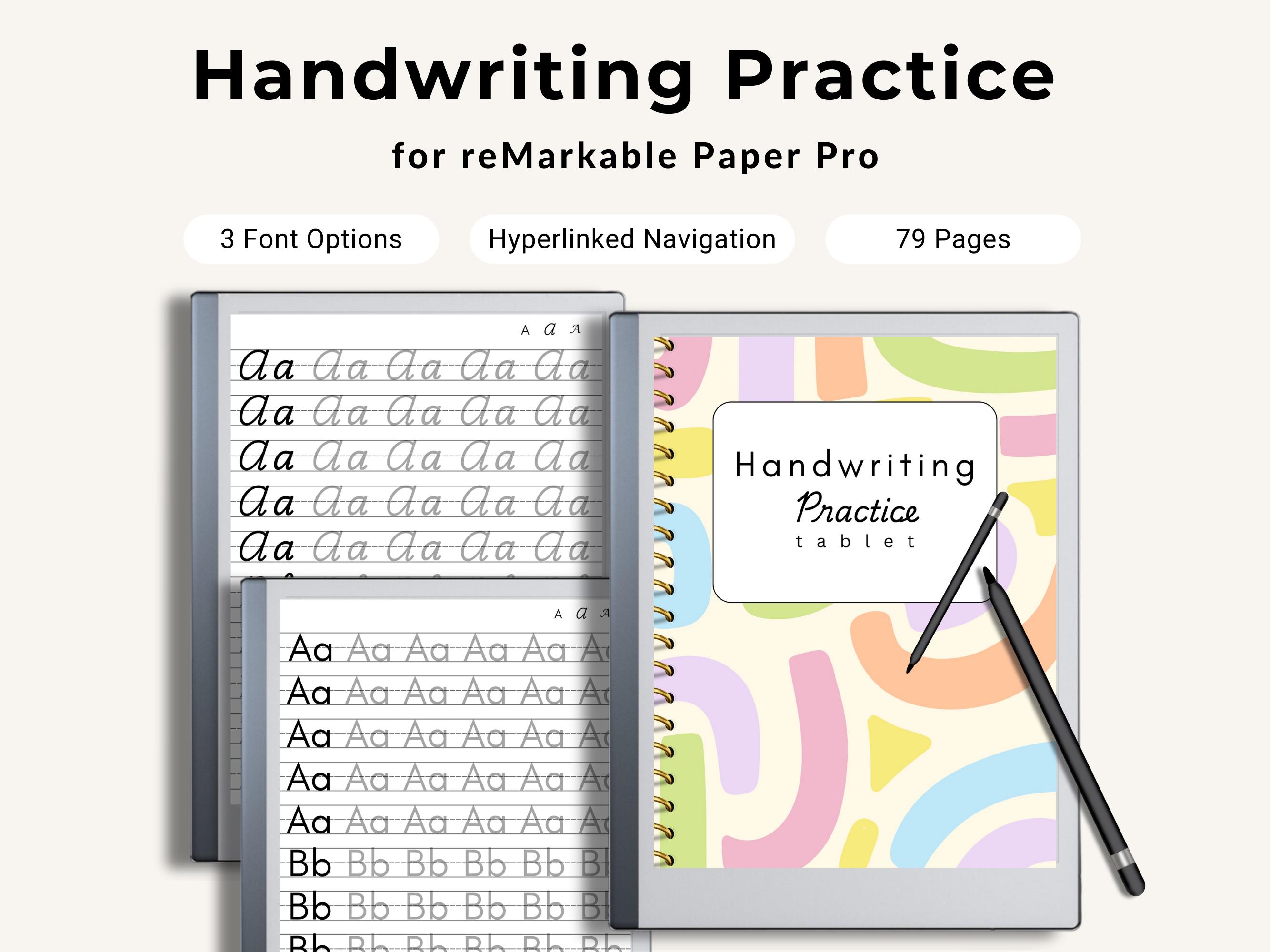 Remarkable Paper Pro Color Handwriting Practice Educational Workbook ...