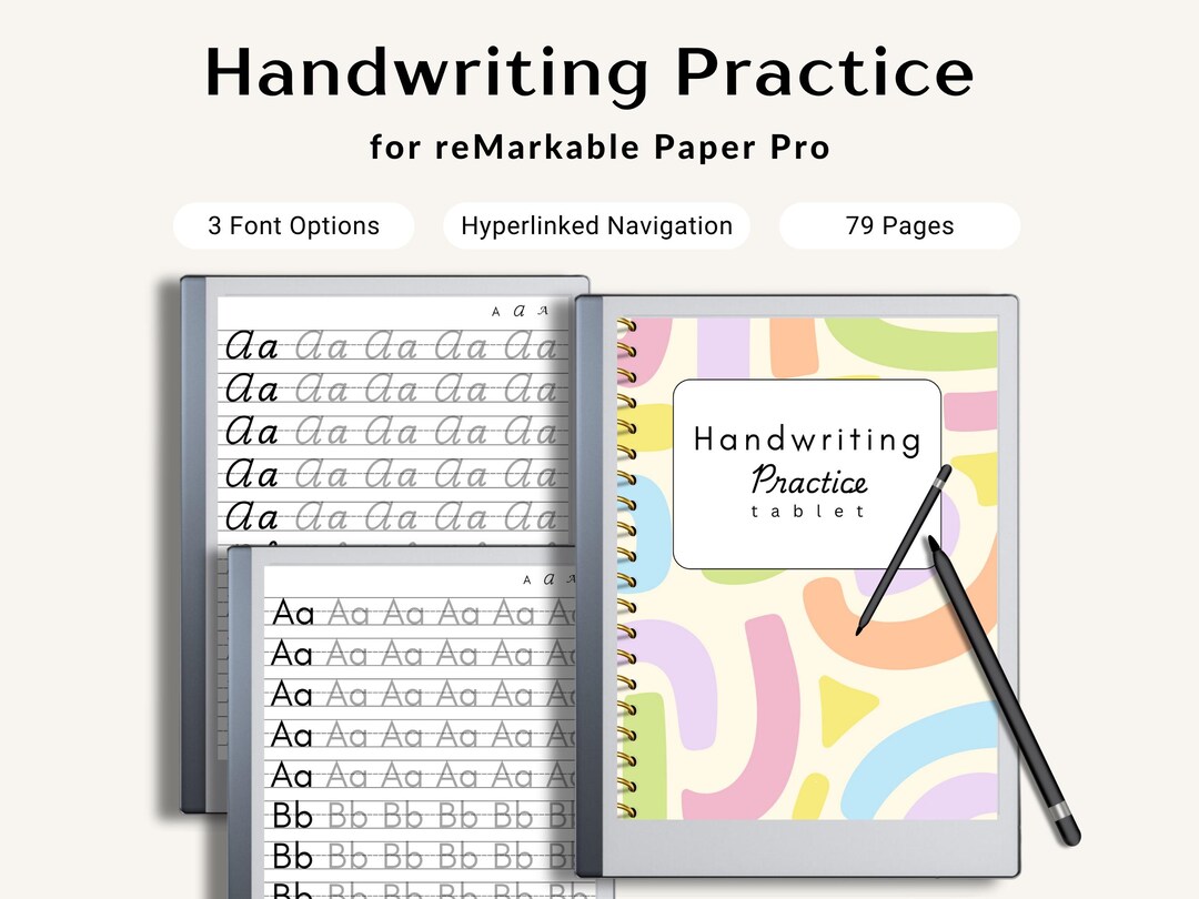 Remarkable Paper Pro Color Handwriting Practice Educational Workbook ...