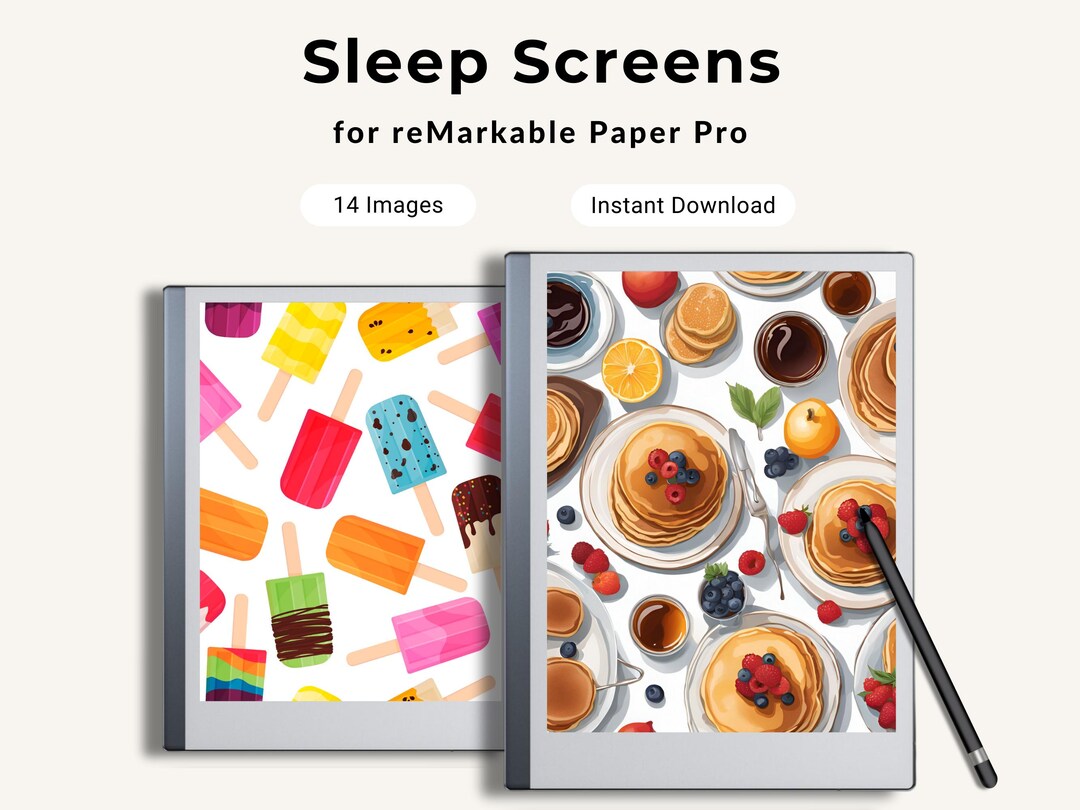 Remarkable Paper Pro Sleep Screens Food Images Template Accessories ...