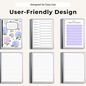 Remarkable Paper Pro Color Floral Hydrangea Notebook Hyperlinked ...