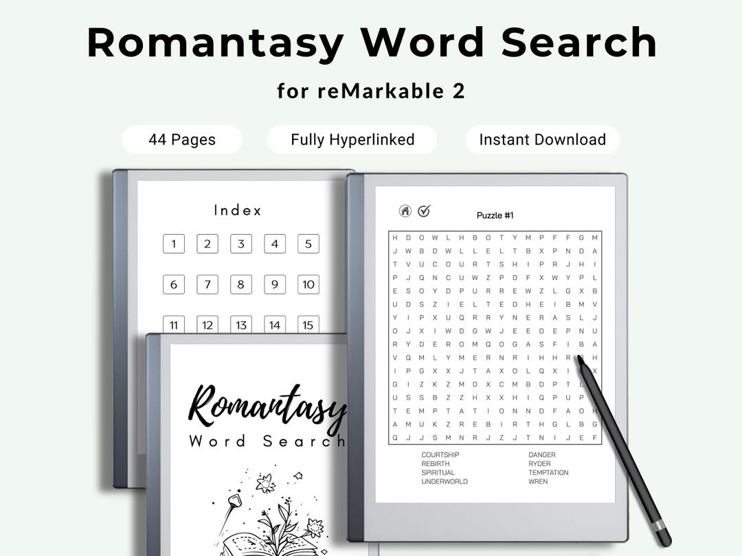 Remarkable 2 Template Word Search Puzzle Romantasy Themed 20 Magical ...