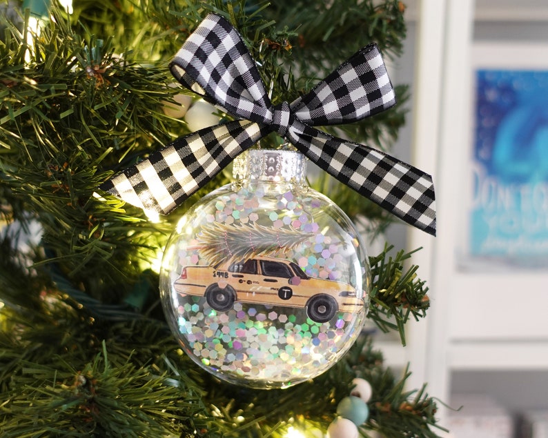 Taxi Cab Tree NYC Glitter Christmas Ornament / New York City - Etsy