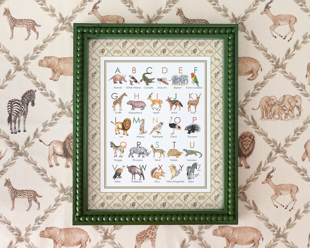 Safari Animal Alphabet Art Print / Safari Nursery Theme Art, Desert ...