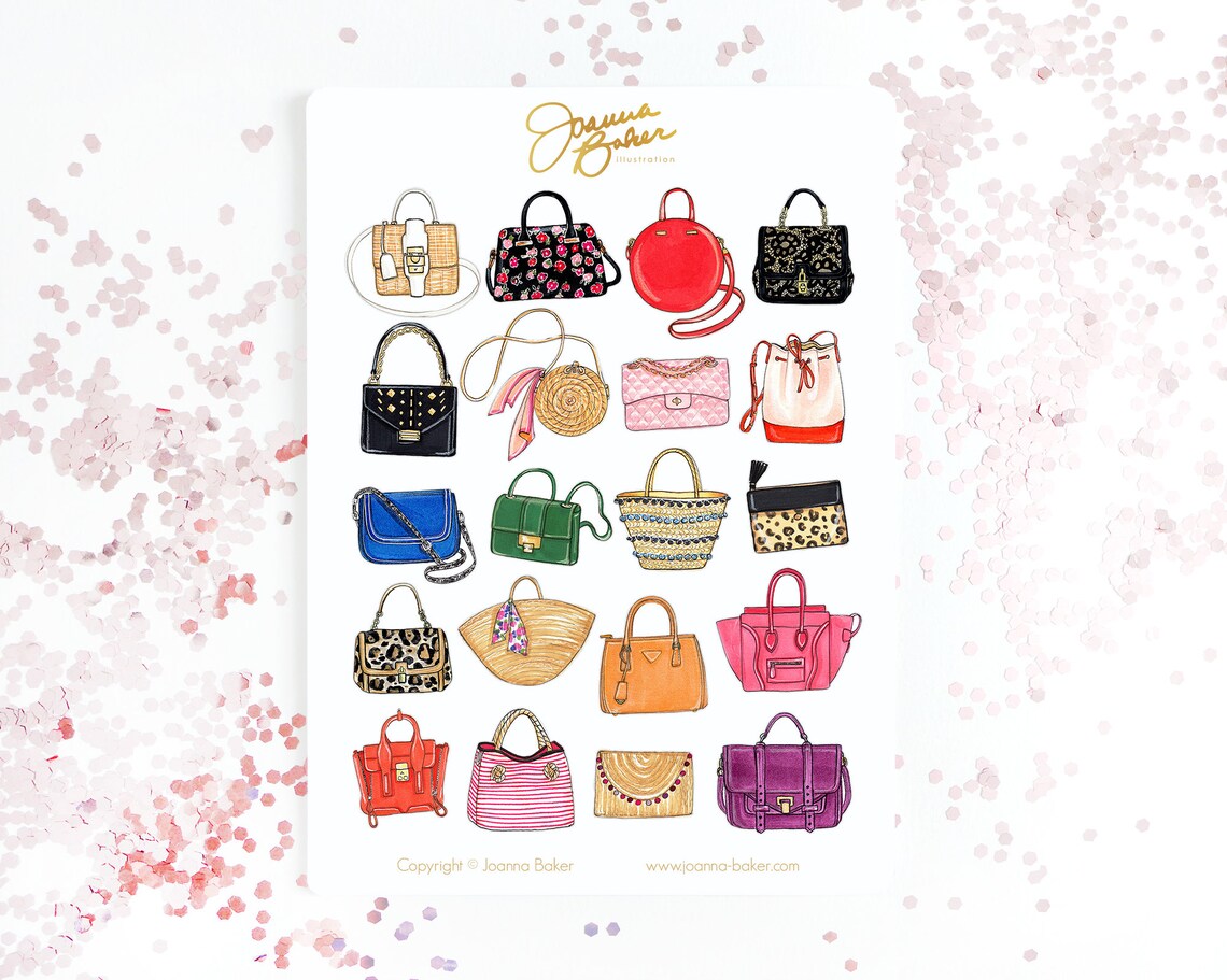 Handbag Stickers / Fashion Illustration Fashion Planner - Etsy