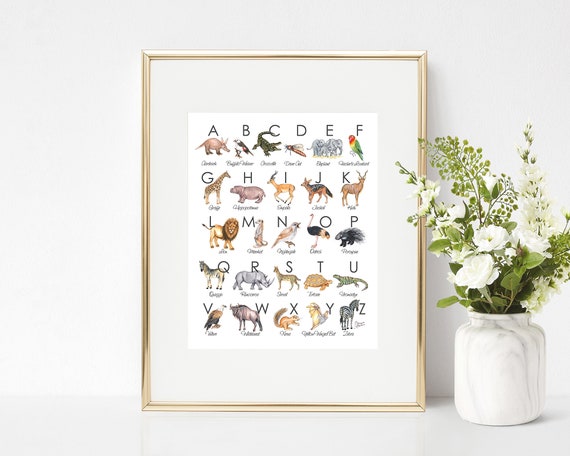 Safari Animal Alphabet Art Print / Safari Desert Animal - Etsy