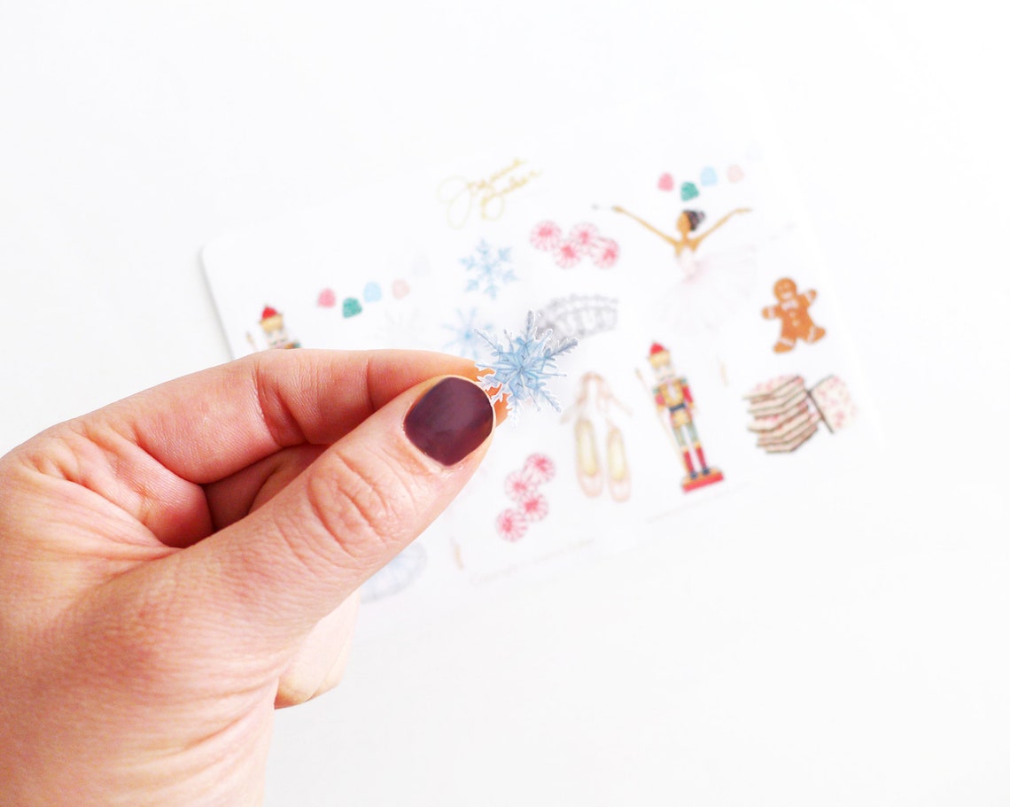 Nutcracker Ballet Holiday Stickers Fashion Illustration | Etsy