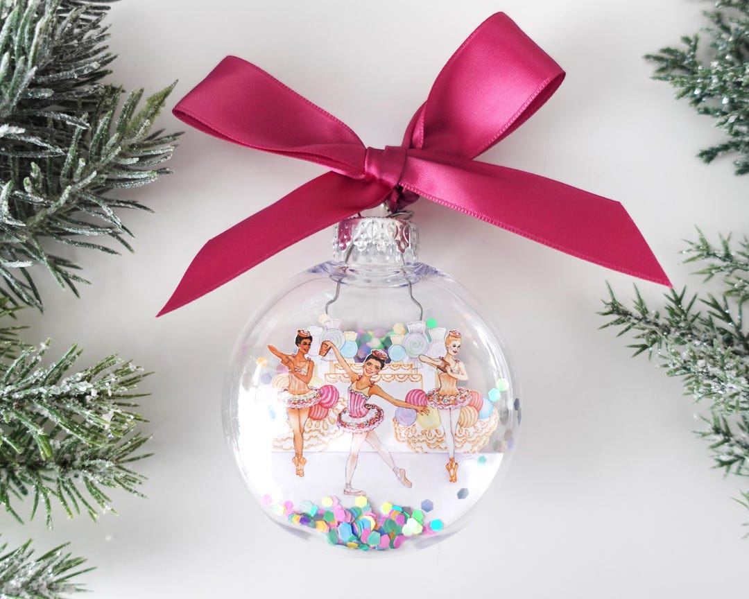 Marzipan Dancers Nutcracker Glitter Christmas Ornament / Nutcracker ...