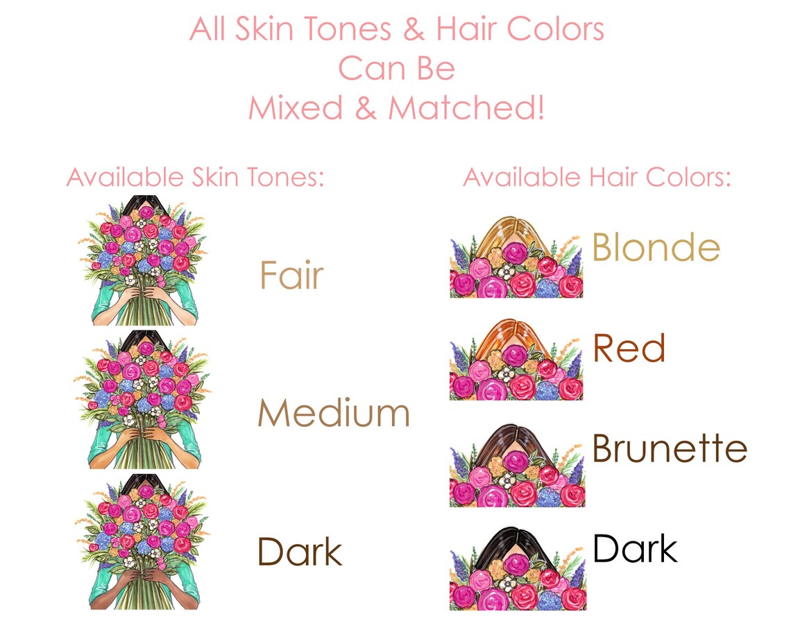 Rainbow Blooms Fashion Illustration Art Print / Personalized | Etsy UK