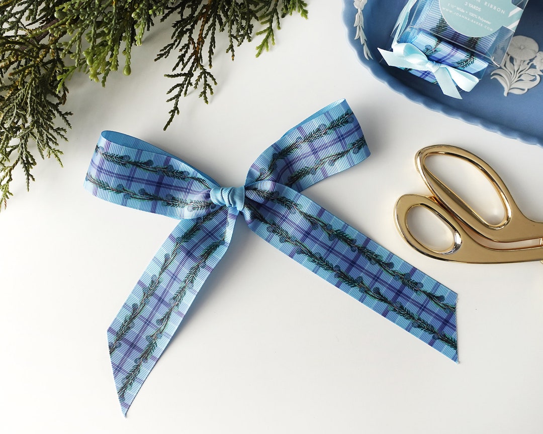 Winterberry Plaid Grosgrain Ribbon / Christmas Ribbon, Winter Ribbon ...