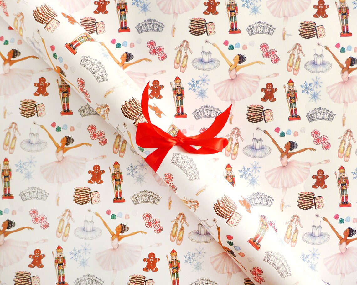 Gift Wrap Sheets - Nutcracker Ballet / Christmas Ballerina Wrapping ...