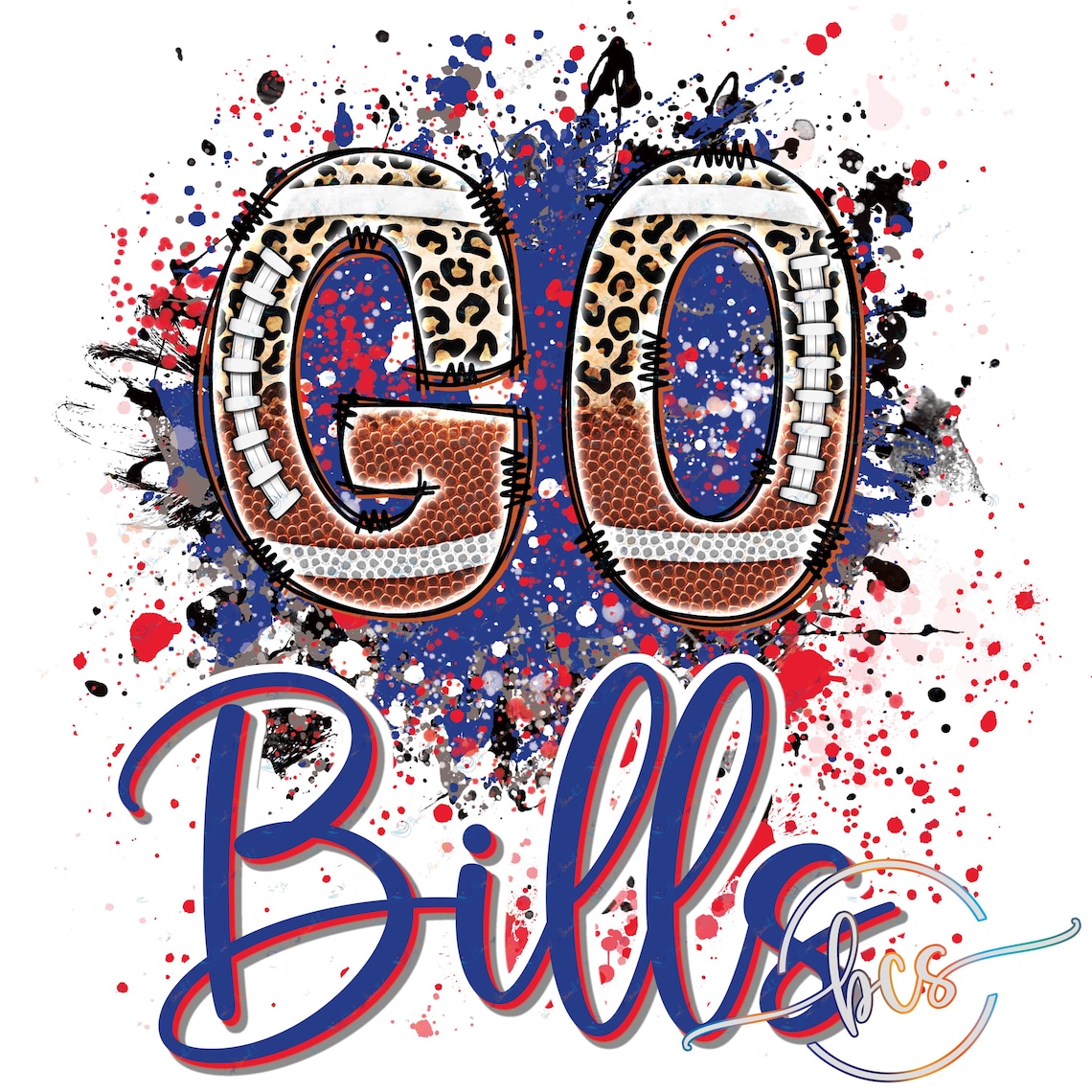 Go Bills! Game Day Leopard Football Splatter PNG - Etsy