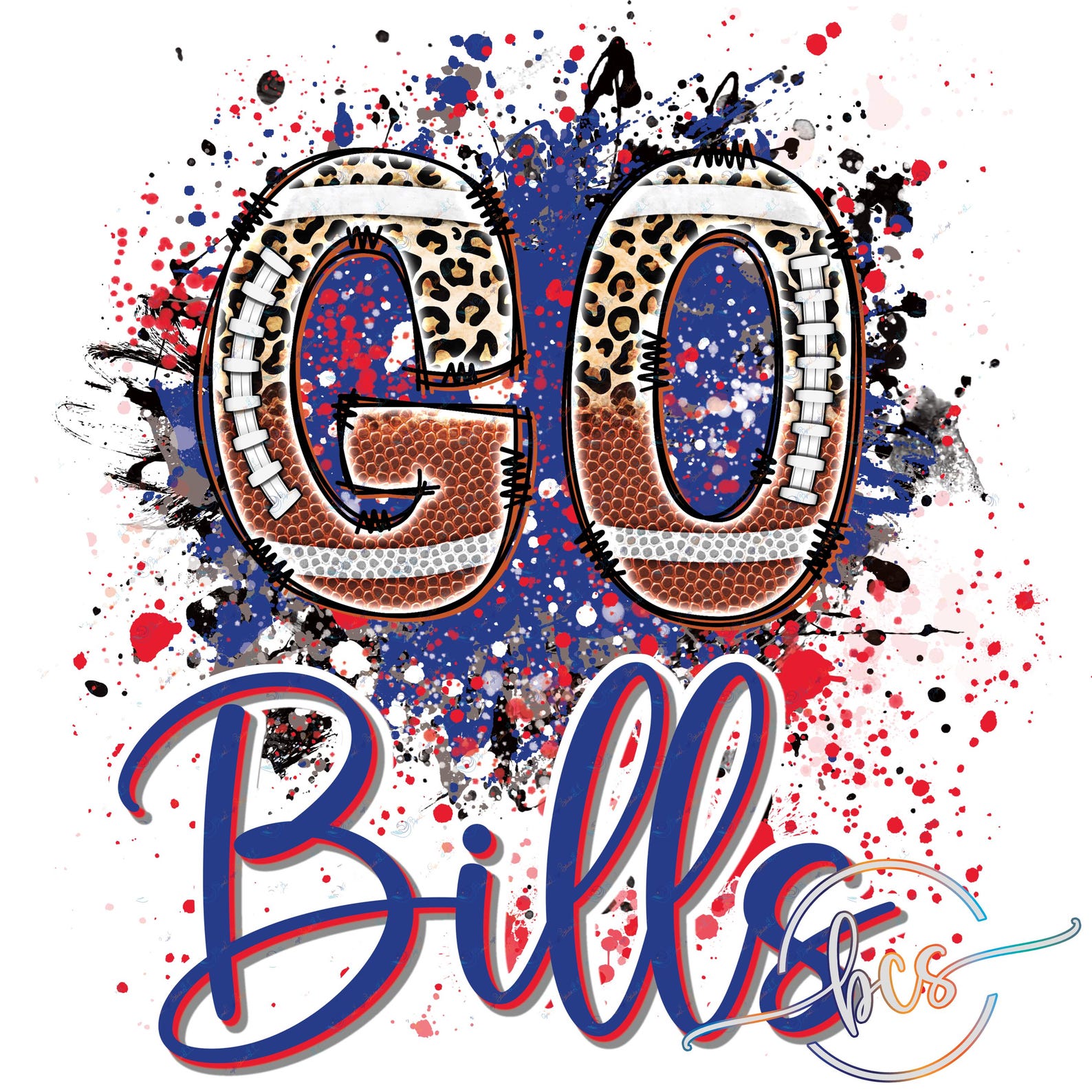 Go Bills! Game Day Leopard Football Splatter PNG - Etsy