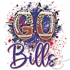 Go Bills! Game Day Leopard Football Splatter PNG - Etsy