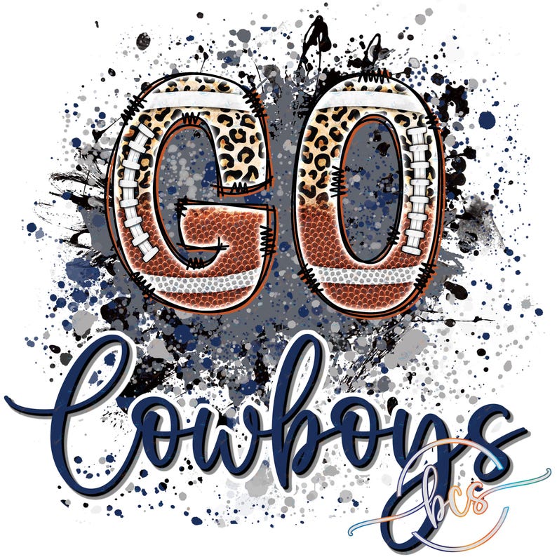 Go Cowboys! Game Day Leopard Football Splatter PNG - Etsy