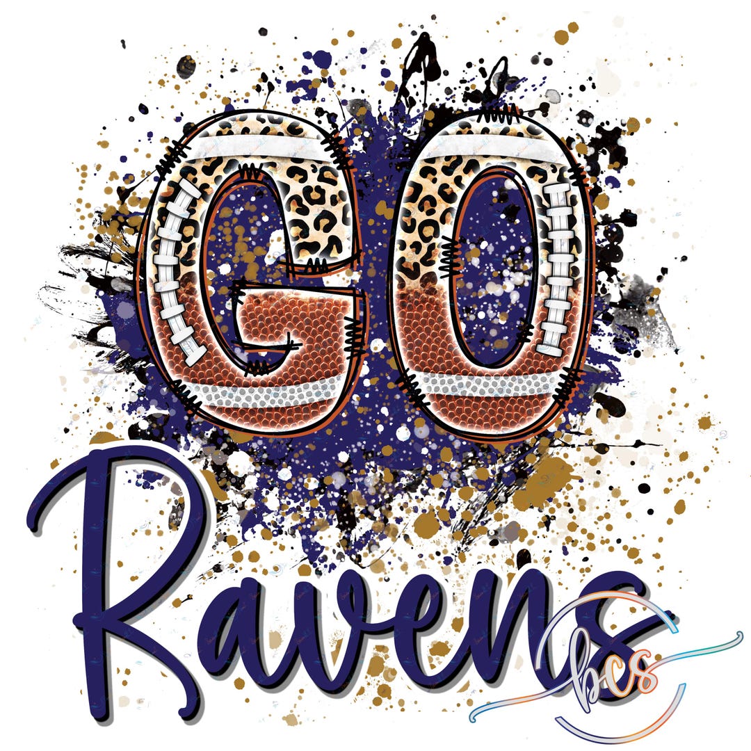 Go Ravens! Game Day Leopard Football Splatter PNG - Etsy
