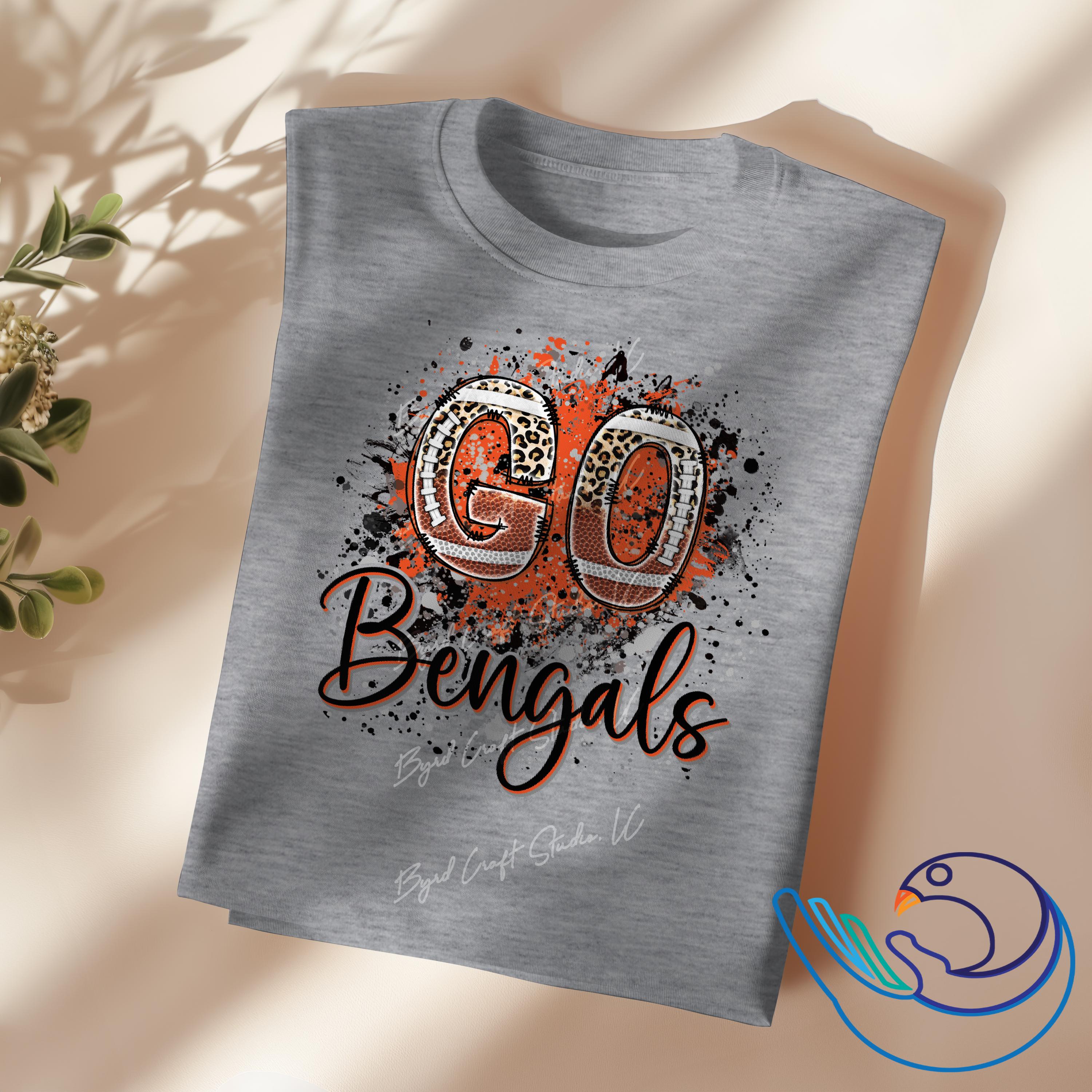 Go Bengals! Game Day Leopard Football Splatter PNG - Etsy