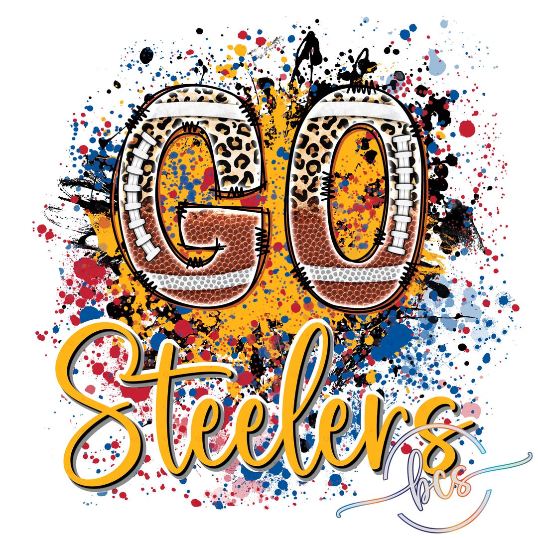Go Steelers! Game Day Leopard Football Splatter PNG - Etsy
