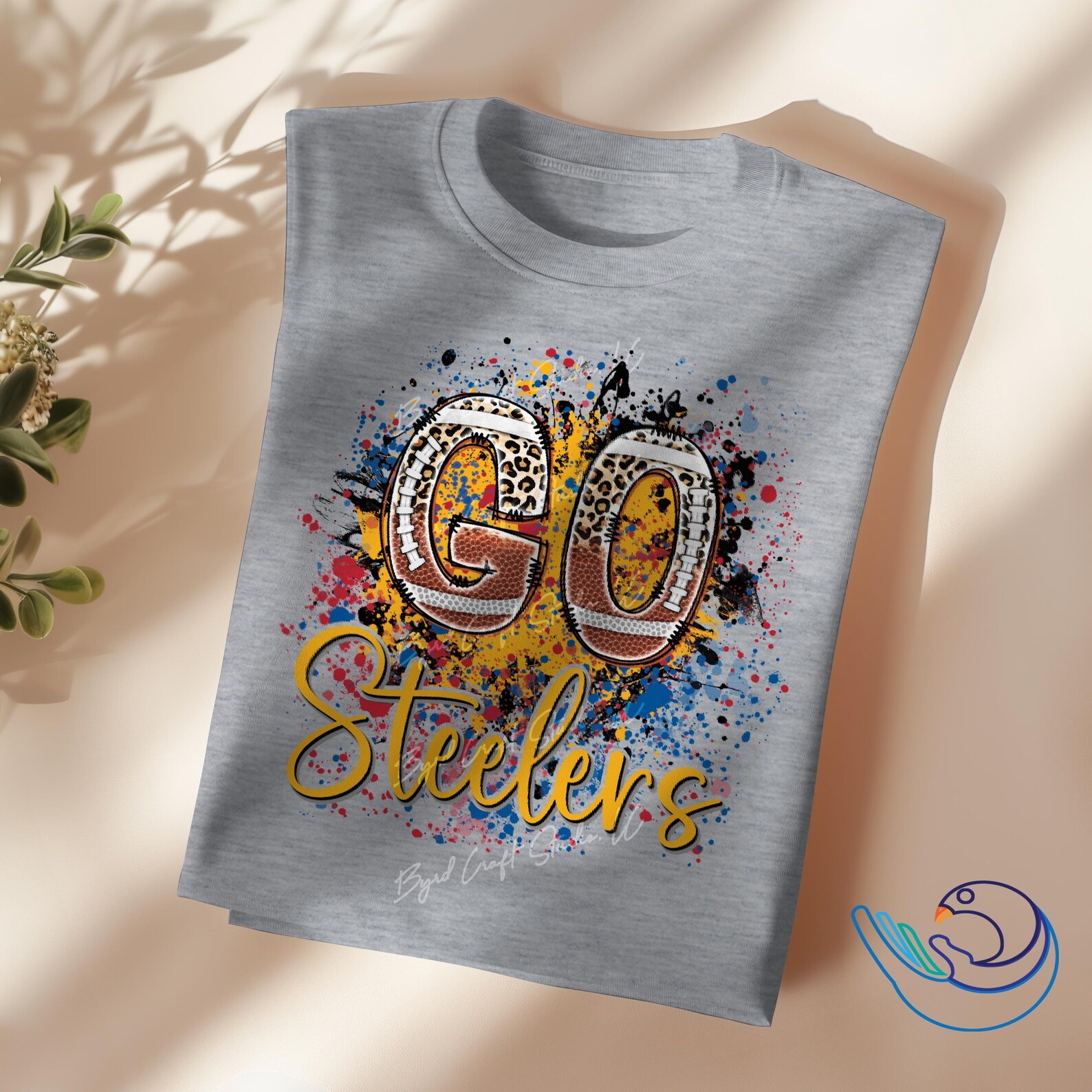 Go Steelers! Game Day Leopard Football Splatter PNG - Etsy